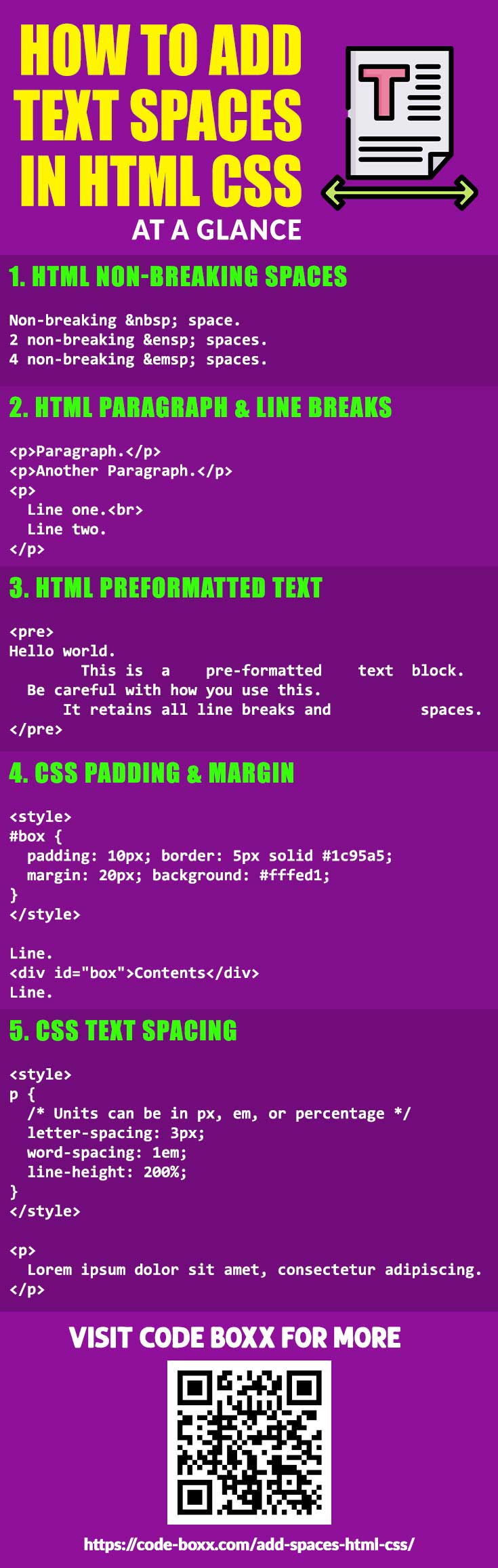 How To Add Spaces In HTML CSS Simple Examples