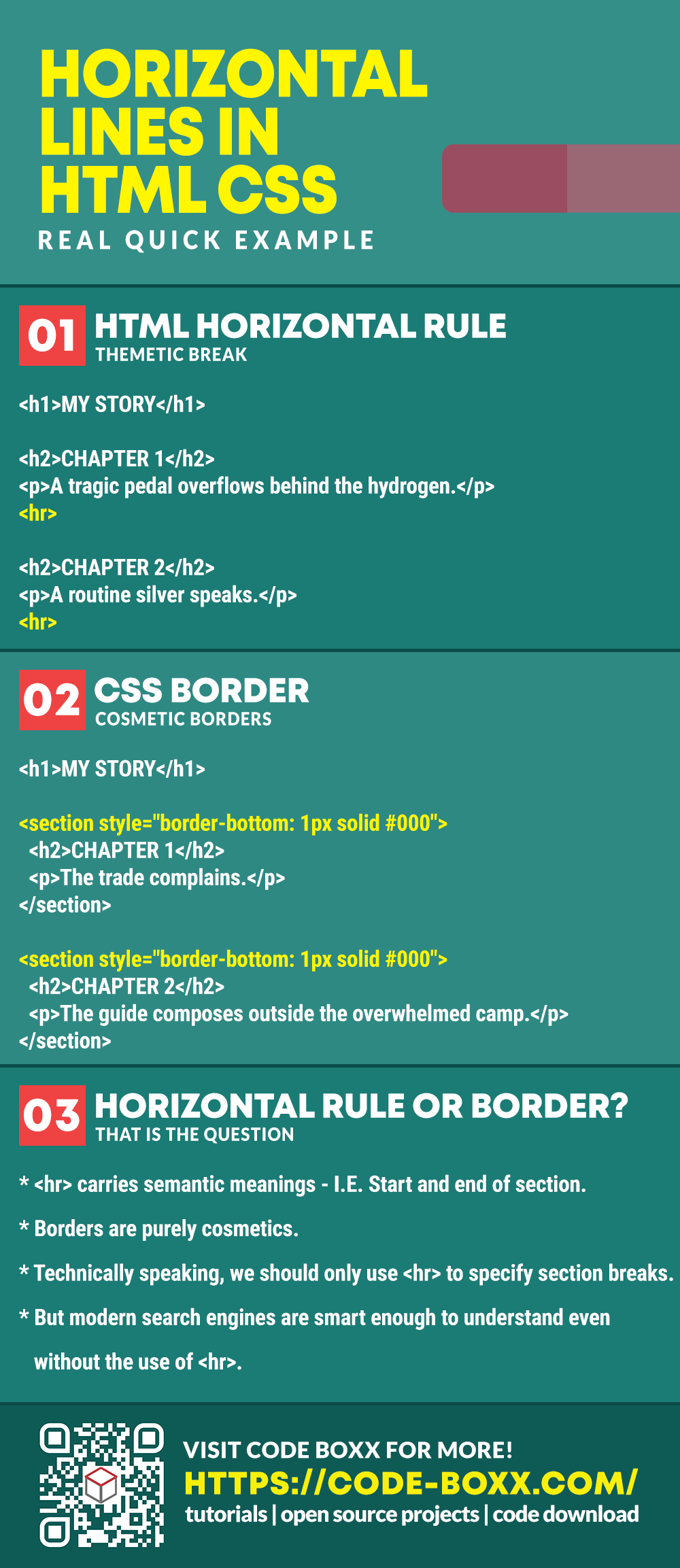 2 Ways To Create Horizontal Lines In HTML HR Border 